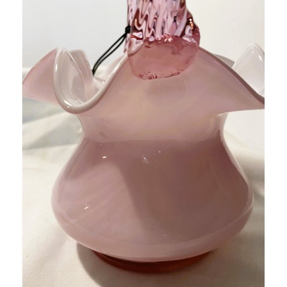 Fenton | Accents | Fenton Art Glass Pink Overlay Basket Twist Handle ...
